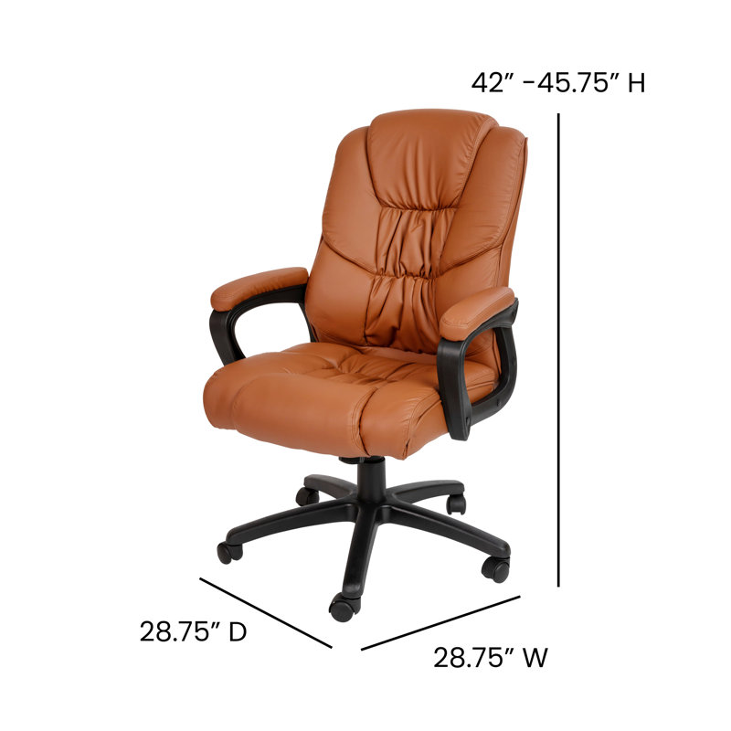 Flash Furniture Big Tall LeatherSoft Ergonomic Office Chair with Padded Armrests Reviews Wayfair Canada